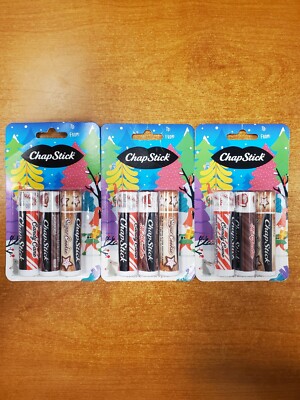 3 Pks of 3: Chapstick Holiday Lip Balm Cocoa/Sugar Cookie/Candy Cane ...
