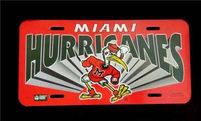 NEW UM MIAMI HURRICANES SEBASTIAN VINTAGE COLLECTIBLE FRONT LICENSE ...