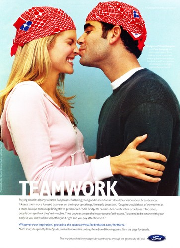 Ford Promo Print Ad #24 2002 TEAMWORK Breast Cancer BRIDGETTE & PETE SAMPRAS | eBay