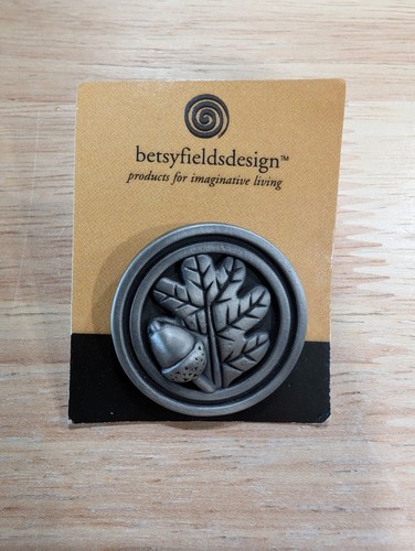 Pewter Oak tree leaf and acorn Fall Betsy Fields Silver tone vintage ...