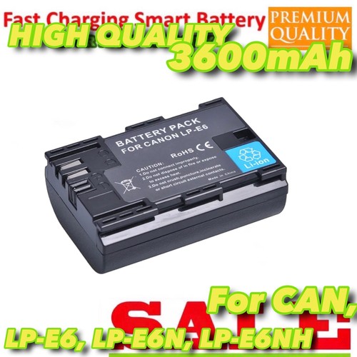 High Capacity 3600mAh Battery For LP E6N LPE6N Canon EOS 5D2 5D3 6D 60D ...