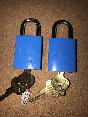 Preowned Lot of 2 Master Lock 6835 Blue. Engraved | eBay