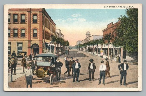 Men Standing on Oak Street ARCADIA Florida ~ Antique DeSoto County FL ...