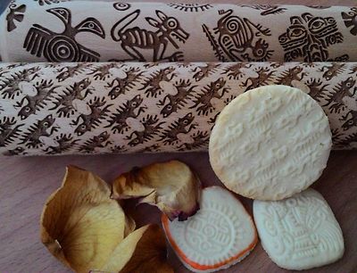 Rolling Pin Laser Cut Embossed Set of two Stylish Rolling Pins Inca ...