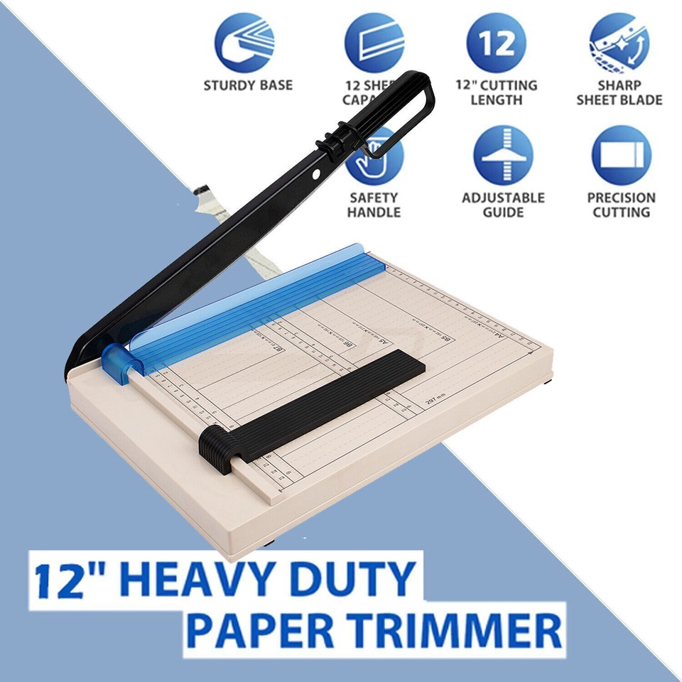 Paper Cutter,Paper Trimmer with Guard,12" Cut Length Guillotine Paper ...