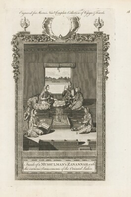 1778 John Moore Engraving "Inside of a Mussulman's Zanannah" | eBay