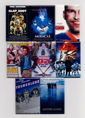 HOCKEY MOVIE 2"x3" POSTER MAGNETS w/ SLAP SHOT MIRACLE GOON MIGHTY ...