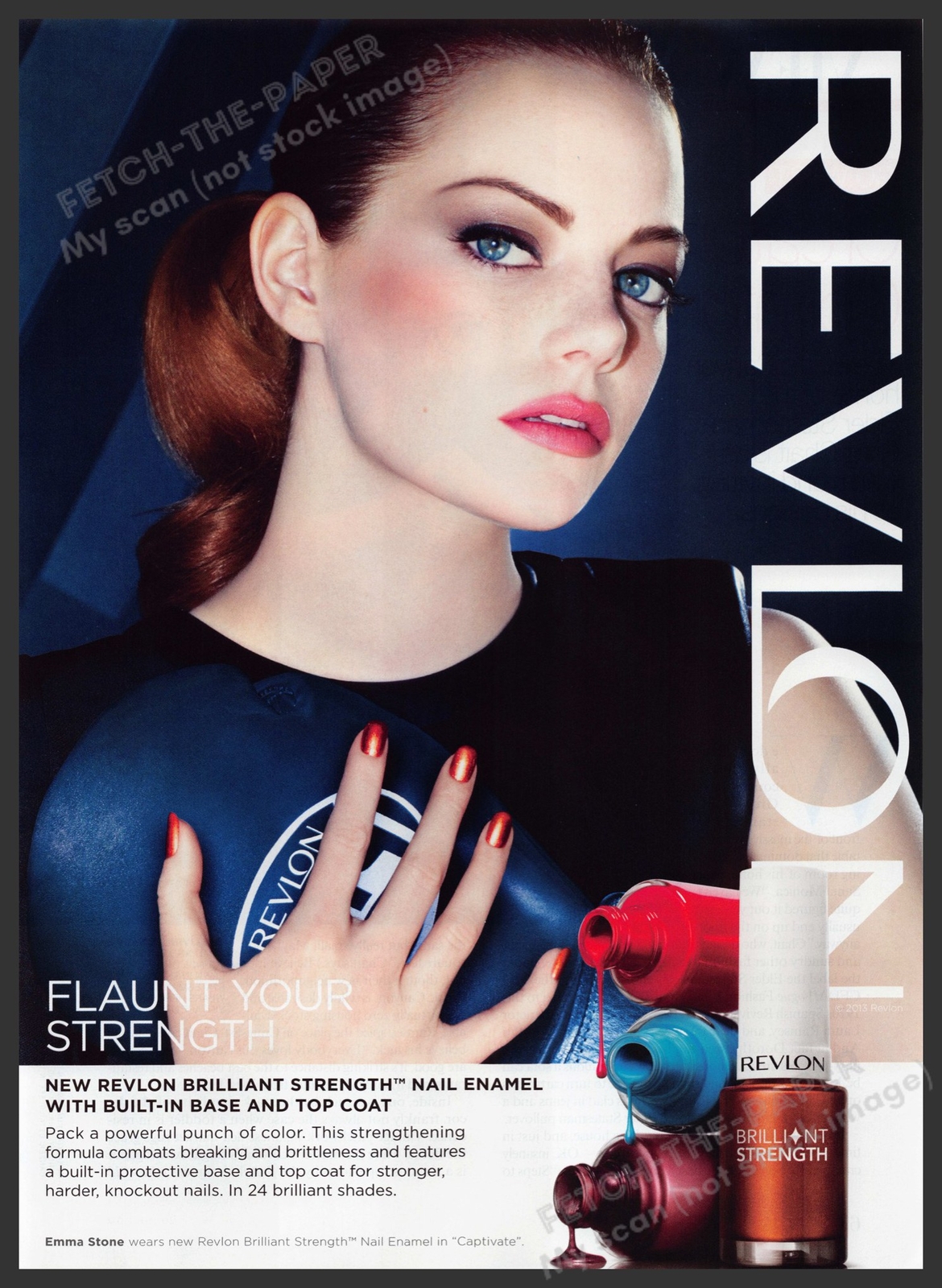 Revlon Brilliant Strength Nail Emma Stone 2000s Print Advertisement Ad ...