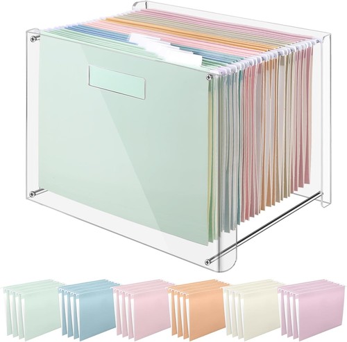 Clear Hanging File Folder Organizer for Letter/A4 Size, Colorful | eBay