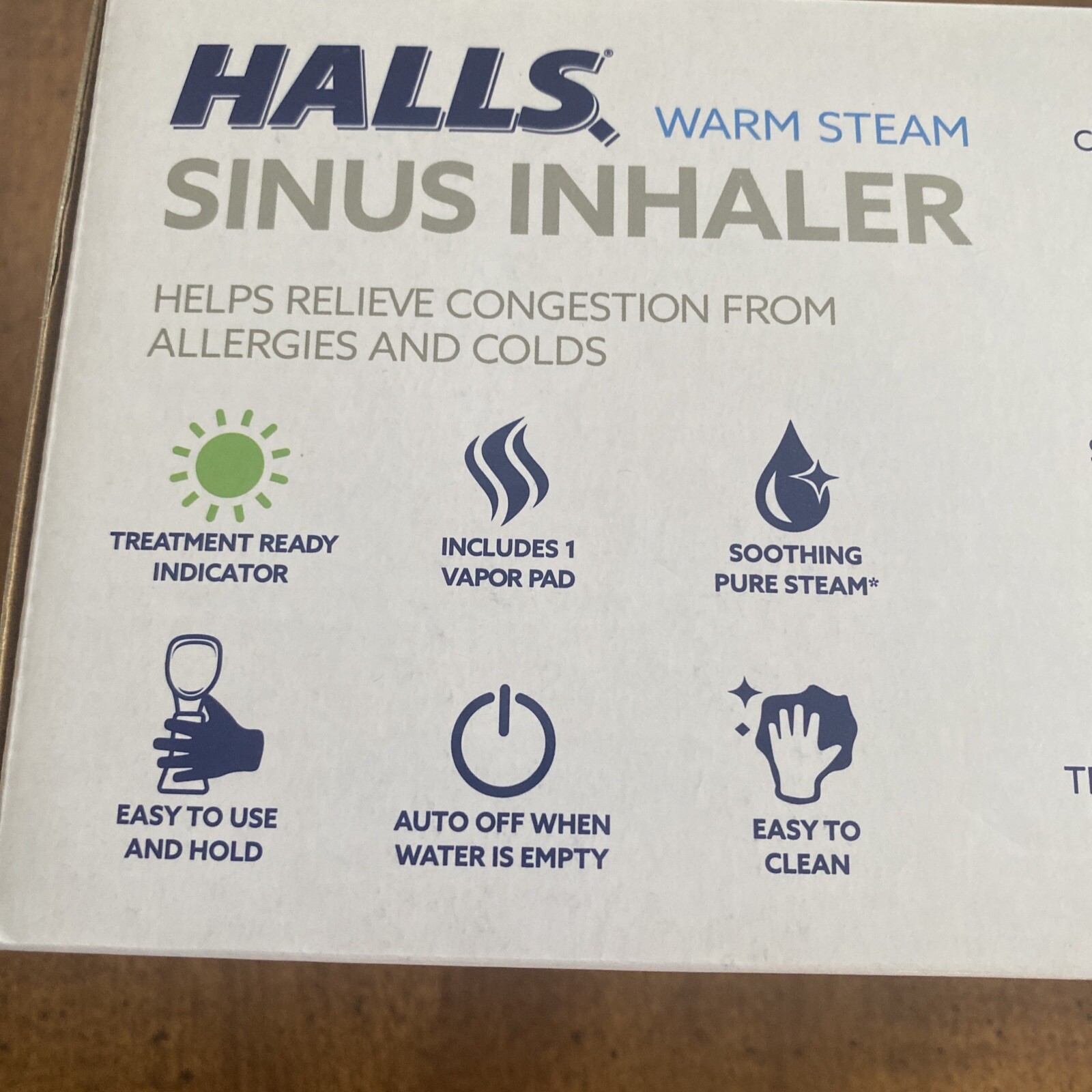 Halls Warm Steam Sinus Inhaler 1 Vapor Pad Included Relieves Congestion ...