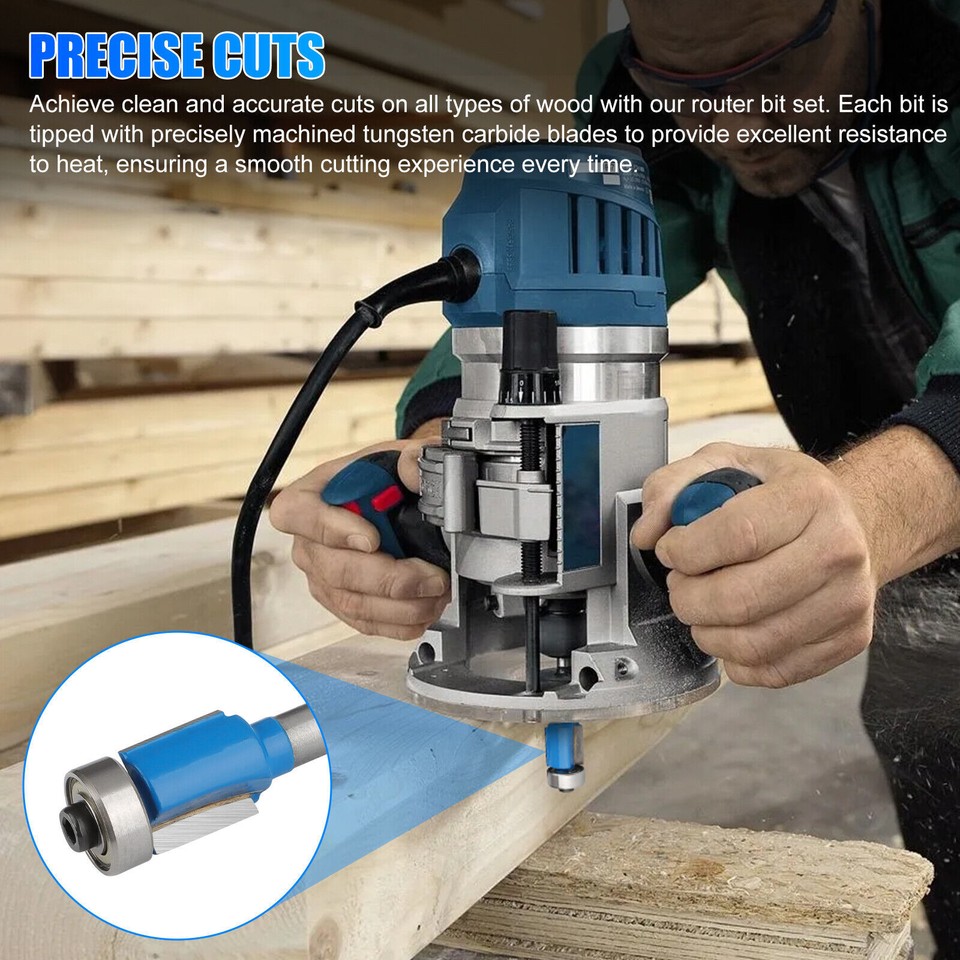 12 Piece Tungsten Carbide Router Bits Router Bit Set 1/4” Shank for ...