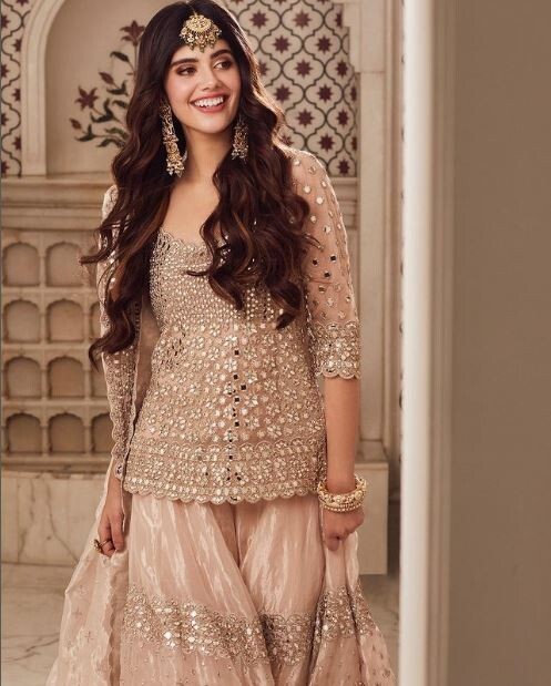 Mirror Designer Outfit Sharara Mirror Work Unique Design | eBay