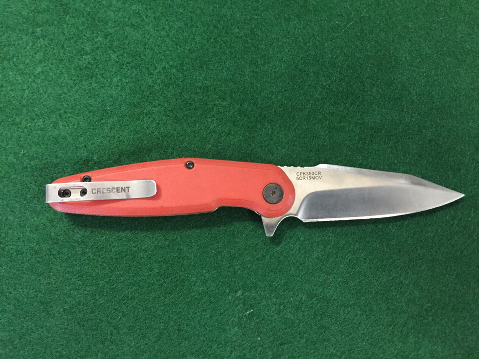 Red G10 Crescent CPK-350CR Flipper Liner Lock Knife EDC | eBay