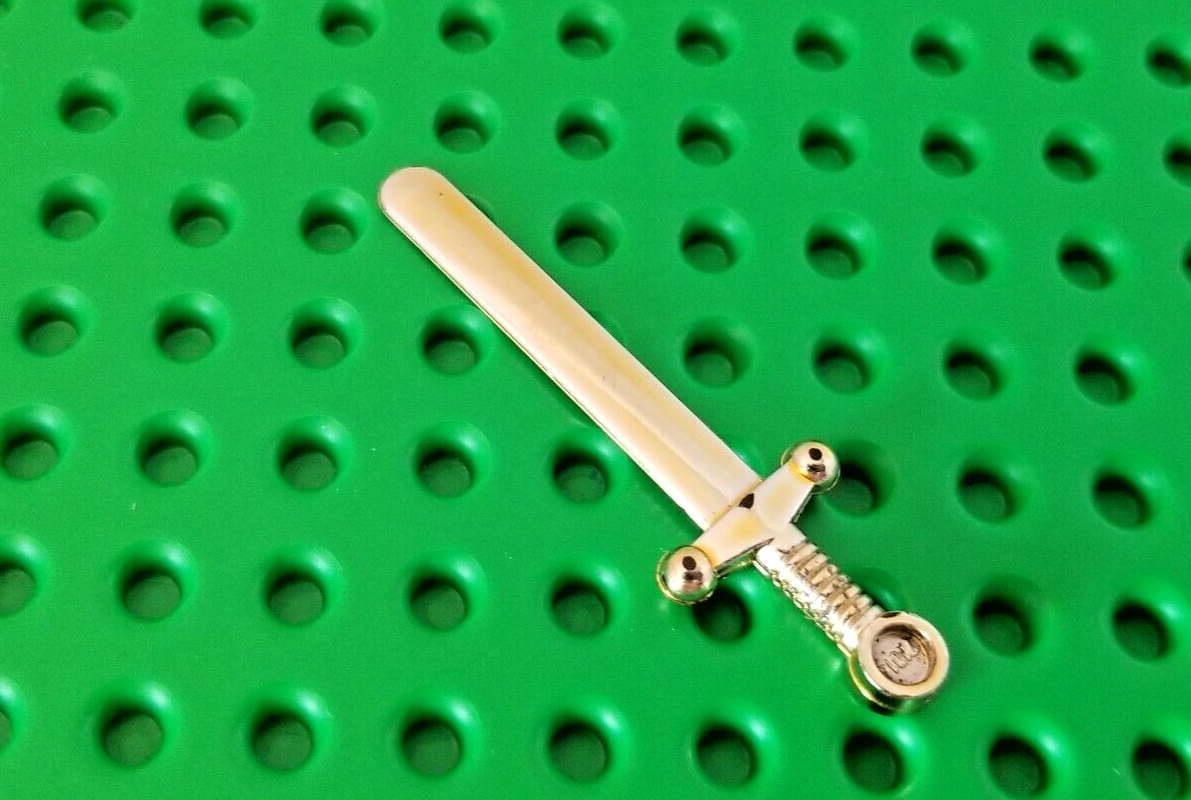 LEGO Minifigure Chrome Gold Sword King's Castle Weapon Thick Wide ...
