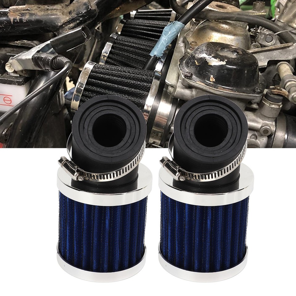 *Silver Blue 2PCS Motorcycle Air Filters Strong Power Powerful ...