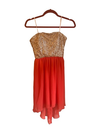 Jodi Kristopher 1 Coral and Champagne Simi Formal Dress | eBay