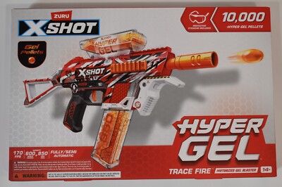 Zuru X-Shot Hyper Gel Trace Fire Blaster 10,000 Gel Pellets New 36621 ...