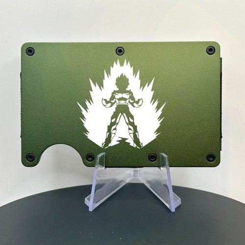 Vegeta Power Up DBZ Engraved Aluminum Green Wallet | eBay