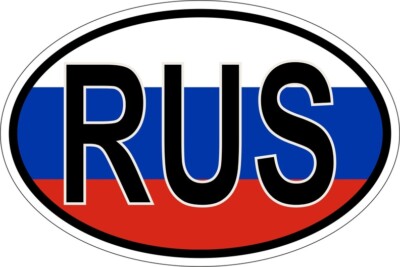 Sticker oval flag vinyl country code RUS russia | eBay Australia