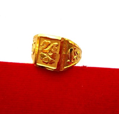 22K Gold Plated Indian Wedding Finger Ring Men's Size 9 Gift Ring ...