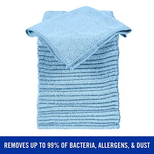 Quickie Microfiber Cleaning Cloth 14 X 14 in. Blue 24 Pack Washable and ...