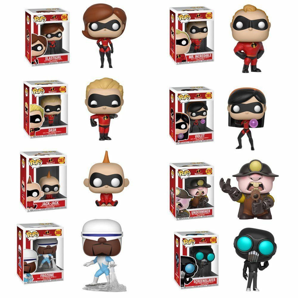 Complete Set of 9 Funko Pops from Incredibles 2 Movie (Plus Complete Set of 9 Funko Pops from Incredibles 2 Movie (Plus