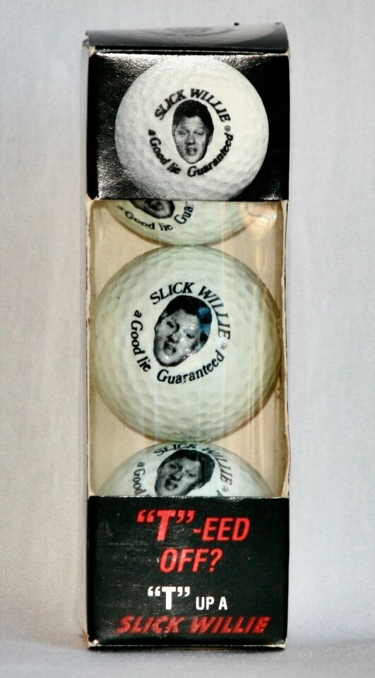 Slick Willie President Bill Clinton Sleeve of 3 Golf Balls Unplayed ...
