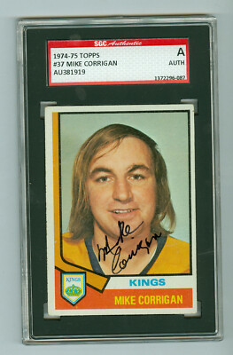 Mike Corrigan Autographed 1974-75 Topps Card #37 LA Kings SGC Authentic ...