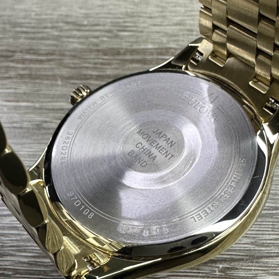 NEW Bulova Classic Gold Tone Diamond Dial Men's Watch 40mm 97D108 | eBay