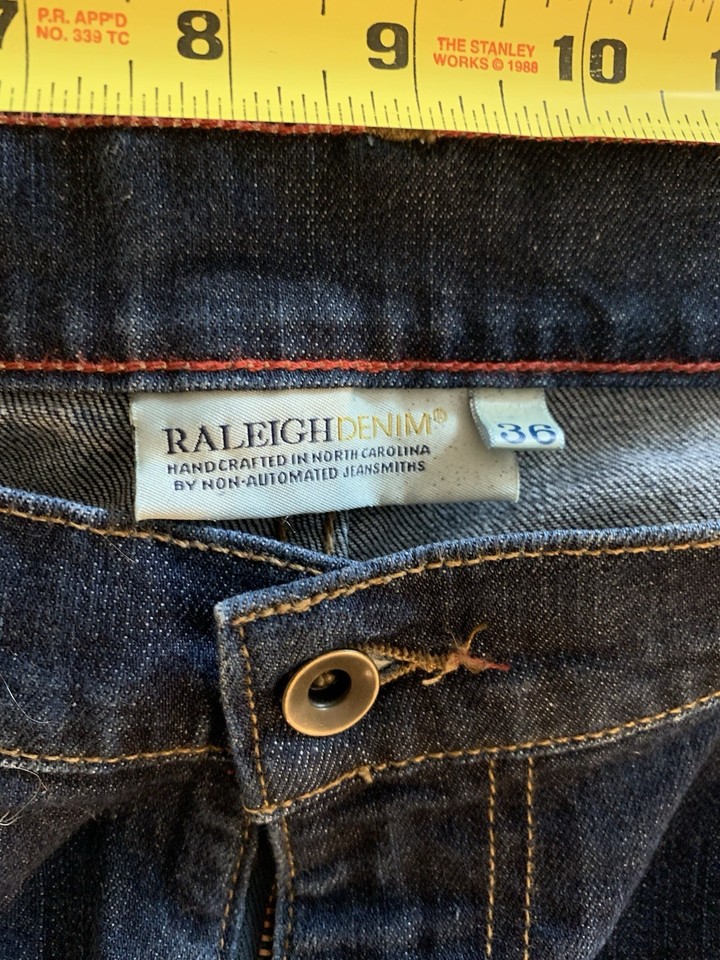 Raleigh Denim Alexander Jeans Resin Rinse 36x32 Handcrafted Made In US ...