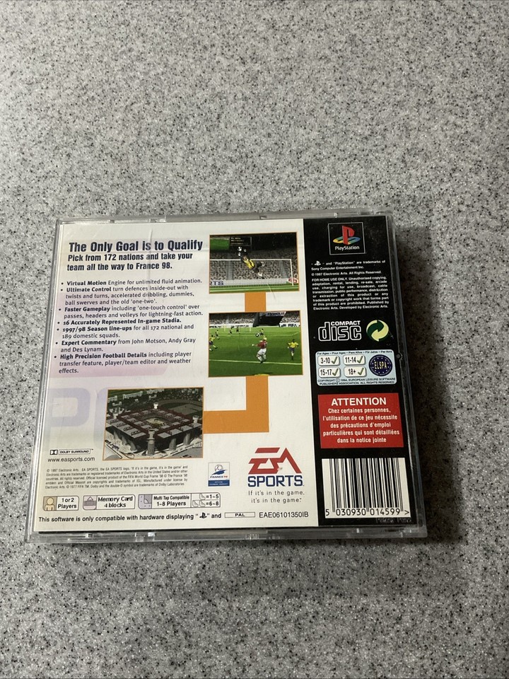 FIFA Road To World Cup 98 (Sony PlayStation 1 1998) Video Game Amazing ...