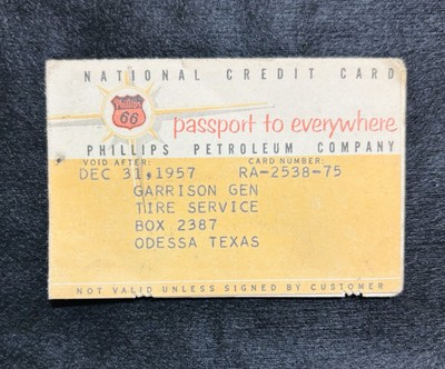 Vintage 1957 Phillips Petroleum Oil Company Phillips 66 Paper Credit ...