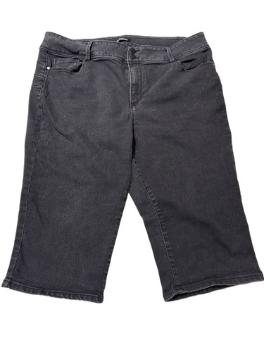 D Jeans Capris Women's Size 20W Black Denim Casual Shorts | eBay