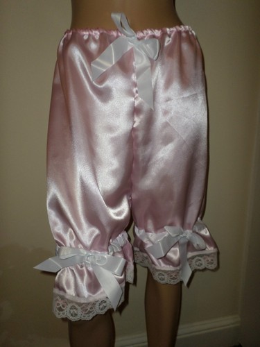 PINK SATIN LACE TRIM BLOOMERS VICTORIAN LOOK 30-46W | eBay