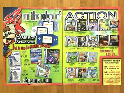 2001 EB GAMES Game Boy Advance System Print Ad/Poster Official Super ...