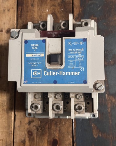 EATON / CUTLER-HAMMER CN15NN3 , SZ 4 CONTACTOR ,120 COIL | eBay