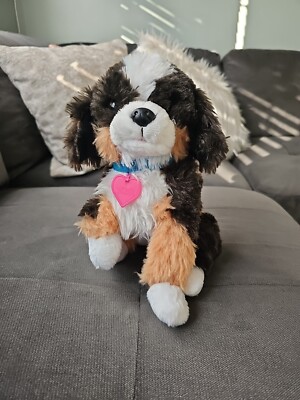 Animagic Animated Brown White Dog Plush Scruffies Barks 9” Stuffed ...