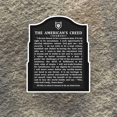 The New Americans Creed Vinyl Decal | eBay