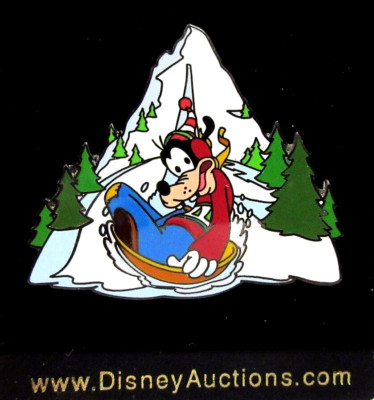 DISNEY AUCTIONS 2004 PIN - GOOFY HOPES HIS SLEDDING WILL END SOON LE ...