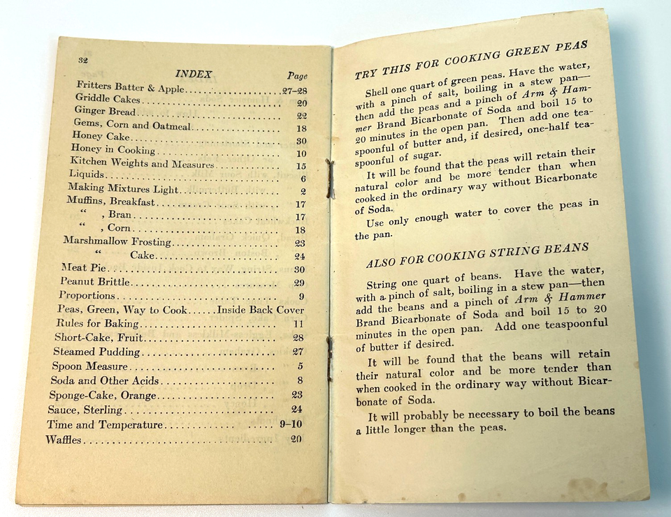 Arm & Hammer Baking Soda Advertising Cookbook 1908 1925 Baking Recipes ...