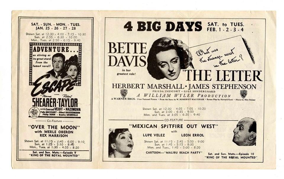 Schuyler Theatre 1940 Flyer Too Many Girls Lucille Ball Gary Cooper ...