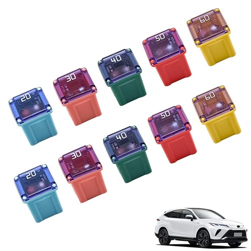 10PCS(20A 30A 40A 50A 60A) Car Fuse Combination, Tall/Standard and Low ...
