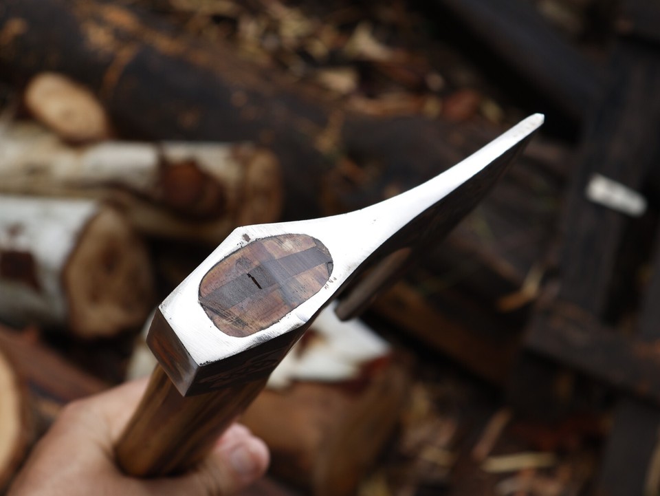 EDC Viking Axe Hand Made Carbon Steel Tomahawk Axe W/ Leather Sheath BL ...