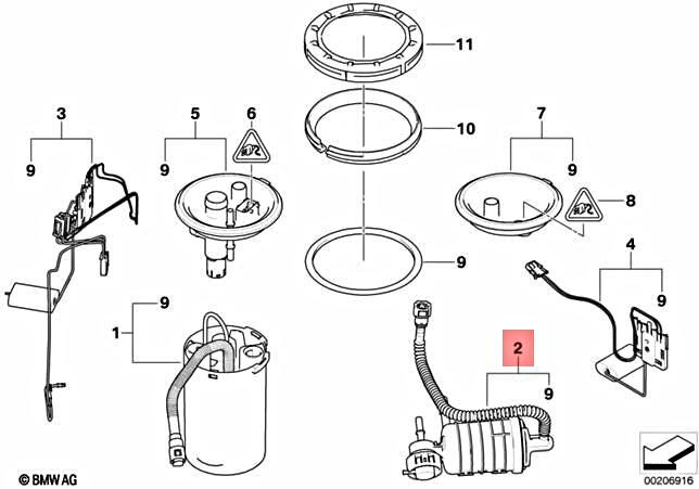 Genuine BMW E83N SUV Fuel Filter With Pressure Regulator OEM ...