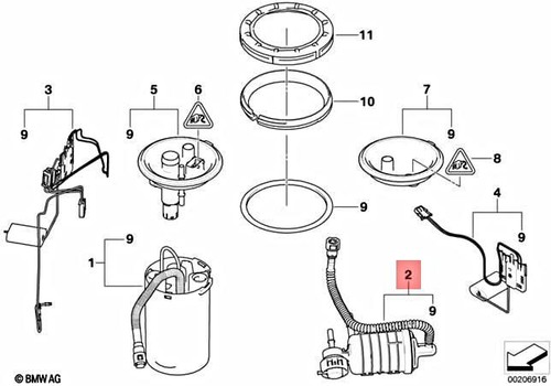 Genuine BMW E83N SUV Fuel Filter With Pressure Regulator OEM ...