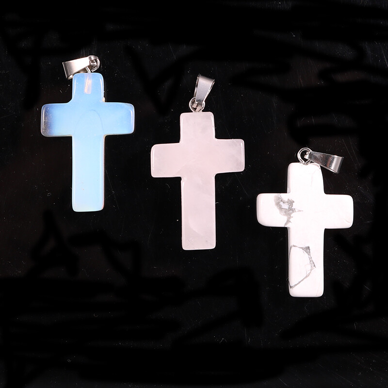 Natural Cross Necklace Stone Pendant Wholesale Healing Chakra Reiki ...