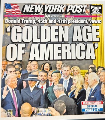 Donald Trump Inauguration Oligarch Special 47 1/21/2025 NY POST New | eBay