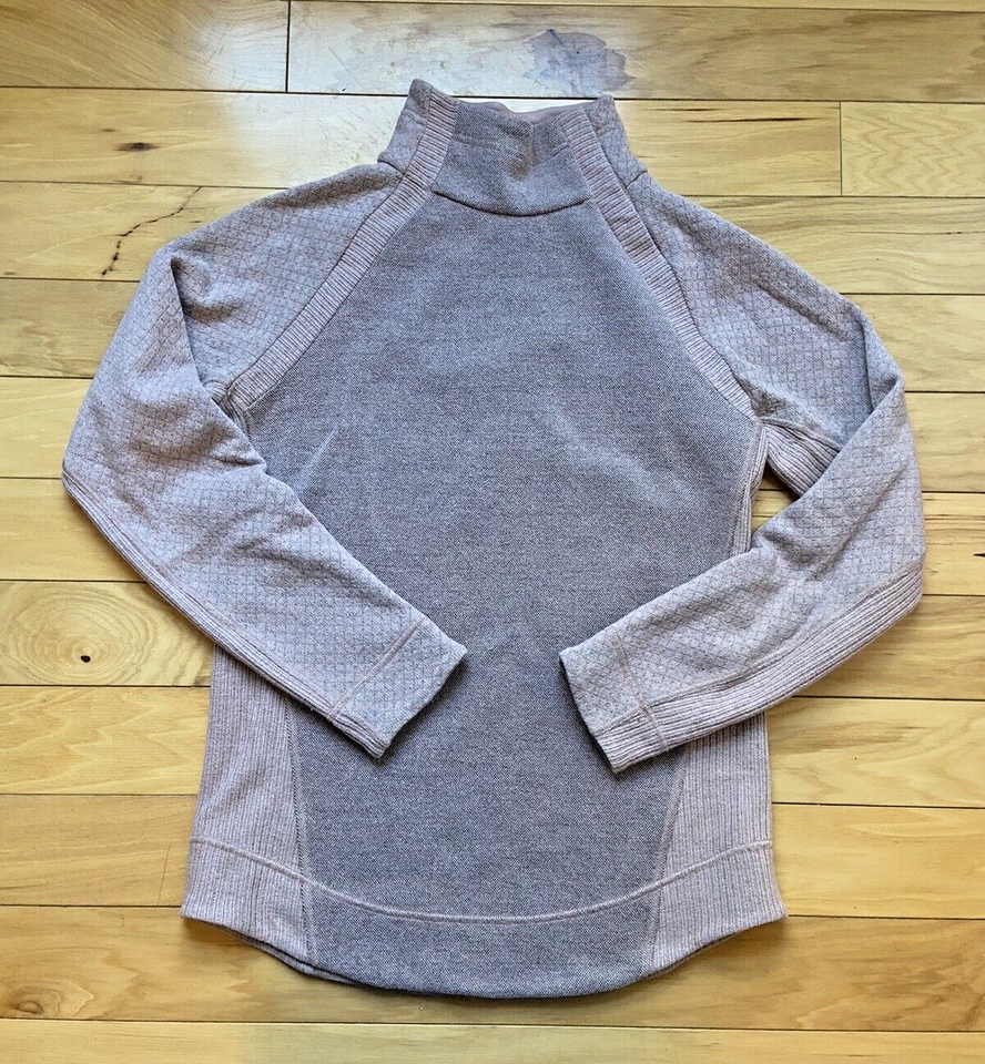 PrAna Women’s Snap Turtle Neck Wool Blend Sweater Sz Small Pink Gray ...