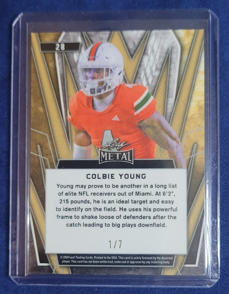 Colbie Young WR Georgia 1/7 | eBay