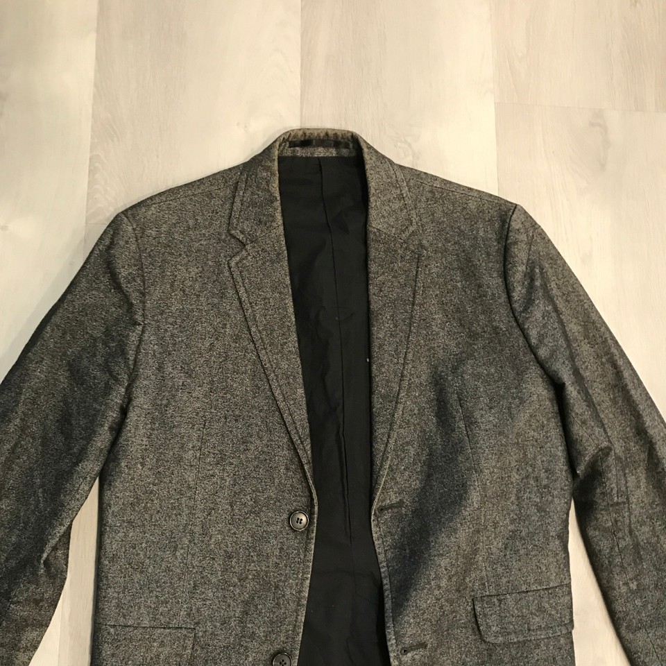 COS MENS BLAZER JACKET EU 42 Gray Two Button Structure Slim Fit Stretch ...